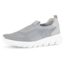 Slip-On Sneaker Gabor, Damen, Gr. 40, grau (hellgrau), Textil, Ziegenveloursleder, unifarben, Schuhe, Freizeitschuh, Halbschuh, Slipper mit Ziern&auml;hten