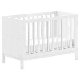 Babybett Vipack "in gradlinigem Design, standfest gebaut, pflegeleichte Oberfl&auml;che", wei&szlig;, B:66,2cm H:85,2cm L:125cm, Holzwerkstoff, Massivholz, Babybetten, Babybett, 60x120 cm, 3-fach verstellbarer Lattenrost, Ausf. wei&szlig; lackiert