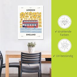 Wandbild Artland, B:90cm H:120cm, bunt, Alu Dibond, Wohnzimmer, Bilder, "Groovy European", als Alubild, Leinwandbild, Poster, Wandaufkleber in