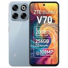 ZTE Smartphone "Blade V70", Energieeffizienz: A (A-G), grau (stardust gray), 256 GB, Mobiltelefone