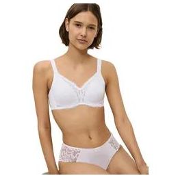 B&uuml;gelloser BH Triumph "Modern Lace+Cotton", Damen, Gr. 100, Cup D, wei&szlig;, Microtouch, Obermaterial: 50% Polyamid, 30% Baumwolle, 20% Elasthan, BHs, Spitzeneins&auml;tze, starker Halt ohne B&uuml;gel, atmungsaktiv, leicht