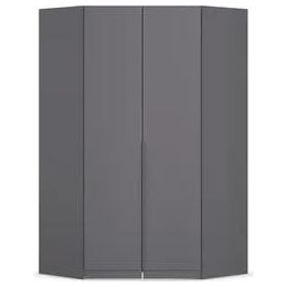 Eckkleiderschrank OTTO HOME "Kleiderschrank Schrank Ankleidezimmer Schlafzimmer Garderobe AGORDO", grau (graumetallic), B:117cm H:210cm T:117cm, Holzwerkstoff, Schr&auml;nke, Eckkleiderschrank, voll ausgestattet mit gro&szlig;z&uuml;gigem Stauraum, 2 H&ouml;hen MADE IN GERMANY
