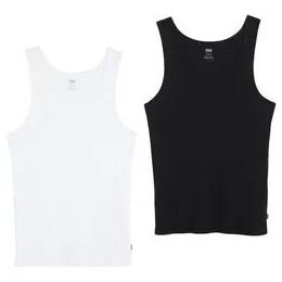 Levi's Ripptanktop LEVI'S "Pride Rib Tank - 2 Pack", Herren, Gr. XL, schwarz (schwarz marble heather, snow heather), Feinripp, Obermaterial: 100% Baumwolle, unifarben, slim fit normal, Rundhals, Tops, in Schwarz und Wei&szlig;