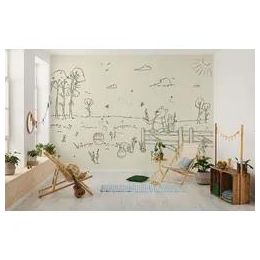Kindertapete Komar "Disney Winnie the Pooh Bee at One with Nature", beige, B:400m H:250m, Vlies, Tapeten