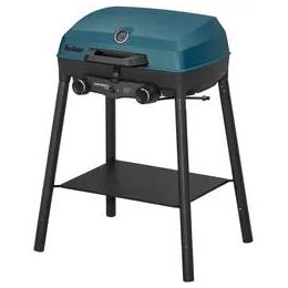 Gasgrill Enders "Campinggrill Explorer II PRO", schwarz (schwarz, blau), B:59cm H:78cm T:48cm, Grills, robustes Geh&auml;use und Garhaube aus langlebigem und leichtem Aluguss
