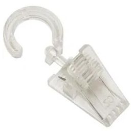 Gardinenhaken Gardinia "Haken mit Klammer f&uuml;r &Oslash; 10 mm" Gr. 1, transparent, 6 Stk., Gardinenbefestigungen, Gardinenhaken, Serie Gardinenstangen-Set Lugano Classic &Oslash; 28 mm