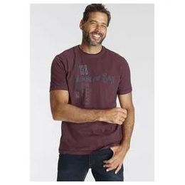 MAN'S WORLD T-Shirt MAN'S WORLD, Herren, Gr. S (44/46), lila (beere), Single Jersey, Obermaterial: 100% Baumwolle, bedruckt, washed, normal, Rundhals, Shirts T-Shirt, Kurzarm, l&auml;ssiger Print, aus Baumwolle, Topseller