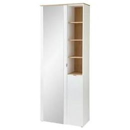 Garderobenschrank Innostyle "BARI Garderobenschrank mit Spiegel, BxHxT 78x202x38 cm", wei&szlig;, B:78cm H:202cm T:38cm, Holzwerkstoff, MDF, Schr&auml;nke, Garderobenschrank, 2 t&uuml;rig, 10 F&auml;cher, Softclose, ABS Kantenschutz, Kleiderstange