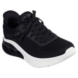 Slip-On Sneaker Skechers "BOBS ARC WAVES 2.0", Damen, Gr. 41, schwarz-wei&szlig; (schwarz, wei&szlig;), Textil, kontrastfarbene Details, Schuhe, Trainingsschuh, Slipper, Schn&uuml;rschuh in veganer Verarbeitung