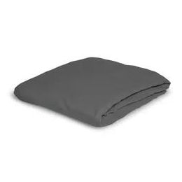 Betttuch Irisette "Vesuv 12", grau (grafit), B:150cm L:250cm, Jersey, Obermaterial: 100% Baumwolle, Bettlaken, flauschig und warm, ohne Gummizug