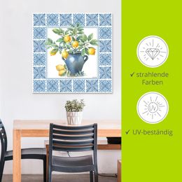 Wandbild Artland, B:70cm H:70cmfarbe bild(er): blau, Alu Dibond, Wohnzimmer, Bilder, "Le Citron VI", als Alubild, Leinwandbild, Poster, Wandaufkleber