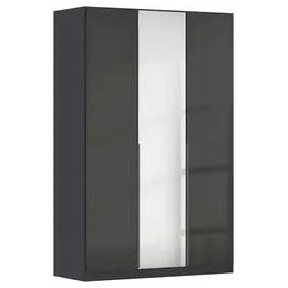 Dreht&uuml;renschrank OTTO HOME "Kleiderschrank Schrank Garderobe AGORDO mit Dekor- oder Hochglanzfront", grau (graumetallic, effektgrau hochglanz), B:136cm H:210cm T:54cm, Holzwerkstoff, Schr&auml;nke, Dreht&uuml;renschrank, durchdachte Innenausstattung, in 8 Breiten und 2 H&ouml;hen MADE IN GERMANY, Topseller