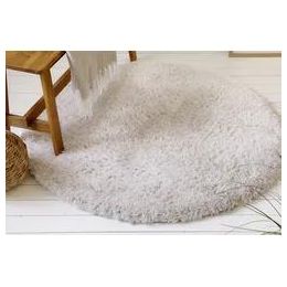 Hochflor-Teppich OTTO HOME "Josetta, auch als L&auml;ufer erh&auml;ltlich", beige, H:50mm &Oslash;:80cm, Polyester, Teppiche, Langflor, Shaggy, dichter weicher Hochflor, uni farben, Wohnzimmer