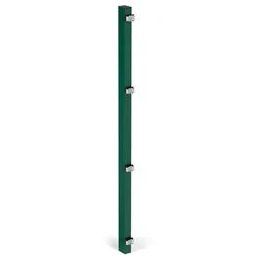 GAH Alberts Zaunpfosten ALBERTS "60x40 mm f&uuml;r Doppelstabmattenzaun", gr&uuml;n, B:6cm H:127,5cm T:4cm, Stahl, Zaunpfosten, 127,5 cm, zur Befestigung mit Einschlag-Bodenh&uuml;lse oder Pfostentr&auml;ger