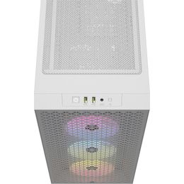 Corsair PC-Geh&auml;use "3000D RGB Airflow Tempered Glass Mid-Tower, White", B:23cm H:46,6cm T:46,2cm, wei&szlig;, Computergeh&auml;use, RGB