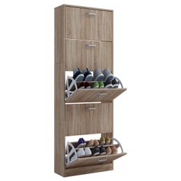 Schuhschrank Vcm, B:59cm T:22cmsonoma, eiche, Obermaterial: 100% Holz Wood., Flur, Schr&auml;nke, "Holz Regal Schuhschrank Schuhkipper Serie Sipos XL"