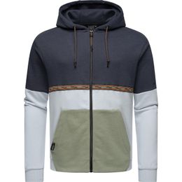 Ragwear Herren Kapuzensweatjacke "Blocky", blau, Basic, Gr. XXXL, Sweatware, Obermaterial: 70% Baumwolle, 30% Polyester, Sweatjacken, Herren Basic