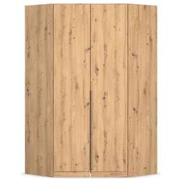 Eckkleiderschrank OTTO HOME "Kleiderschrank Schrank Ankleidezimmer Schlafzimmer Garderobe AGORDO", braun (eiche artisan), B:117cm H:210cm T:117cm, Holzwerkstoff, Schr&auml;nke, Eckkleiderschrank, voll ausgestattet mit gro&szlig;z&uuml;gigem Stauraum, 2 H&ouml;hen MADE IN GERMANY