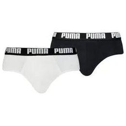 Slip Puma "MEN EVERYDAY BRIEFS 2P", Herren, Gr. XL, wei&szlig; (wei&szlig;, schwarz), Obermaterial: 95% Baumwolle, 5% Elasthan, unifarben, k&ouml;rpernah, Unterhosen Slip, ohne Eingriff, Logobund