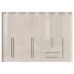 Dreht&uuml;renschrank OTTO HOME "Piano, inklusive Rahmen und Beleuchtung, soft-close-Funktion", beige (beige hochglanz), B:322cm H:226cm T:60cm, Holzwerkstoff, Schr&auml;nke, Dreht&uuml;renschrank, beige oder wei&szlig;, UV lackiert, Hochglanzfronten, FSC-zertifiziert