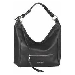 Hobo Bruno Banani "Amalfi", Damen, Gr. B/H/T: 42cm x 32cm x 18cm, schwarz, Lederimitat, Taschen Hobo, Beuteltasche Schultertasche verstellbarer Schulterriemen
