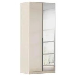 Dreht&uuml;renschrank OTTO HOME "Kleiderschrank Kleiderschr&auml;nke Schrank Garderobe AGORDO mit Glasfront", beige (beige, glas beige (champagner)), B:91cm H:210cm T:54cm, Holzwerkstoff, Schr&auml;nke, Dreht&uuml;renschrank, durchdachte Innenausstattung, in 8 Breiten und 2 H&ouml;hen MADE IN GERMANY
