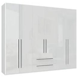 Kleiderschrank OTTO HOME "Piano, UV lackiert, hochgl&auml;nzend in beige oder wei&szlig;, FSC-zertifiziert", wei&szlig; (wei&szlig; hochglanz), B:272cm H:224cm T:56cm, Holzwerkstoff, Schr&auml;nke, Kleiderschrank Dreht&uuml;renschrank, in vielen Breiten, H&ouml;he 224cm, mit Soft-Close Funktion, 2 Schubladen
