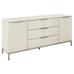 Kombikommode Rauch "Kommode T&uuml;rkommode Sideboard Kombikommode FLIPP mit Glasfront", beige (beige, glas beige (champagner)), B:160cm H:72cm T:42cm, Holzwerkstoff, Sideboards, Kombikommode, 2-t&uuml;rig mit 3 Schubladen und Soft-Close-Funktion sowie Glasfront