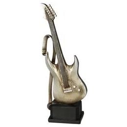 Dekofigur AMBIENTE HAUS "Gitarre Figur S", silber (antik, silberfarben), B:5cm H:12cm T:4cm, Polyresin, Dekofiguren
