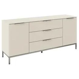 Kombikommode Rauch "Kommode T&uuml;rkommode Sideboard Kombikommode FLIPP", beige (beige (champagner)), B:160cm H:72cm T:42cm, Holzwerkstoff, Sideboards, Kombikommode, 2-t&uuml;rig mit 3 Schubladen und Soft-Close-Funktion