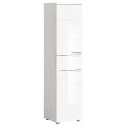 Midischrank Welltime "CAPRI, H&ouml;he 151cm, 2 T&uuml;ren mit Soft-Close-Funktion, 1 Schubkasten", wei&szlig; (wei&szlig;, wei&szlig; hochglanz), B:38cm H:151cm T:34cm, FSC-zertifizierter Holzwerkstoff, MDF, Schr&auml;nke, Midischrank, Mehrzweckschrank, Universalschrank, Badschrank, Badhochschrank