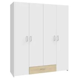 Dreht&uuml;renschrank FORTE "Econobox", wei&szlig;, B:159,1cm H:190,5cm T:54,4cm, Schr&auml;nke, Dreht&uuml;renschrank, Dreht&uuml;renschrank, zeitloses Design mit alufarbigen Griffen.