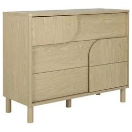 Kommode GAMI "GALYS Kommode 3 Schubladen", eiche rookwood nachbildung, B:116cm H:92cm T:47cm, Spanplatte, Sideboards, Kommode, Einzigartiger grafischer Effekt auf der Front dieser Kommode