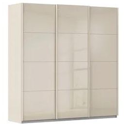 Schwebet&uuml;renschrank OTTO HOME "Kleiderschrank Schrank Garderobe AGORDO mit Glasfront", beige (beige, glas beige (champagner)), B:203cm H:229cm T:62cm, Holzwerkstoff, Schr&auml;nke, Schwebet&uuml;renschrank, durchdachte Innenausstattung, in 4 Breiten und 2 H&ouml;hen MADE IN GERMANY