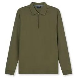 Langarm-Poloshirt OLYMP, Herren, Gr. XXL, gr&uuml;n (oliv), Jersey, Obermaterial: 100% Baumwolle, regular fit, Rippb&uuml;ndchen, Shirts, unifarben, Polokragen, regular fit, casual