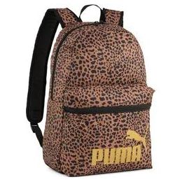 Rucksack Puma "PHASE AOP BACKPACK", schwarz (Puma schwarz, leopard aop), Rucks&auml;cke, Damen, Netz, Polyester, gemustert, Rucksack