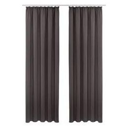 Vorhang OTTO HOME "SOLA" Gr. 1, grau (graphit), B:130cm H:145cm, Polyester, Polyester, Gardinen, Breite:130 cm, 1 Schal, einfarbig, Verdunkelung