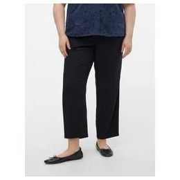 Schlupfhose Vero Moda CURVE "VMJESMILO ANKLE PANTS WVN GA NOOS CUR", Damen, Gr. 48, N-Gr, schwarz, Web, Obermaterial: 55% Viskose, 45% Leinen, unifarben, regular fit kn&ouml;chellang, Hosen Schlupfhose, Sommerhose