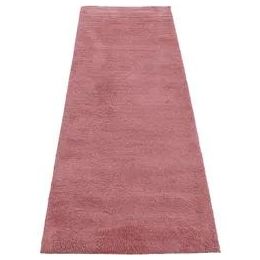 Hochflor-Teppich CarpetFine "Silky, auch als L&auml;ufer erh&auml;ltlich", rosa, B:75cm H:20mm L:240cm, Mikropolyester, Teppiche, Shaggy, Langflor, uni, besonders weich, Handarbeit