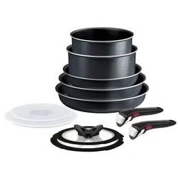 Topf-Set Tefal "Ingenio So'Light, Topf und Pfannenset abnehmbarer Griff, stapelbar", schwarz, T&ouml;pfe, Light Tech Technology, platzsparend, induktionsgeeignet, L72393