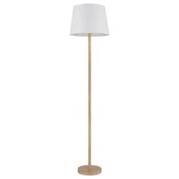 Globo NOWA Stehlampe "JORIS", braun (holzfarben), 1, &Oslash; 35cm H: 151cm, 1 Stk., Leuchten, Stehleuchte, Textil, Wohnzimmer, Schlafzimmer, Fu&szlig;trittschalter, Stehlampe
