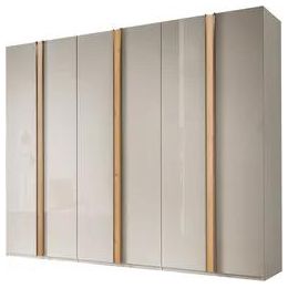 Dreht&uuml;renschrank Wiemann "Lagos", beige (champagner, glas), B:295,2cm H:216cm T:58cm, Floatglas, Holzwerkstoff, Schr&auml;nke, Dreht&uuml;renschrank, inkl. T&uuml;rend&auml;mpfung