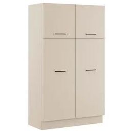 Mehrzweckschrank-Set IMPULS K&Uuml;CHEN "Warschau", grau (kieselgrau mit vintage eiche, nachbildung), B:120cm H:206,2cm T:60cm, Dekorfolie, Holzwerkstoff, Kastenm&ouml;bel-Sets, Vielf&auml;ltige Varianten verf&uuml;gbar; kombinierbar mit anderen Artikeln