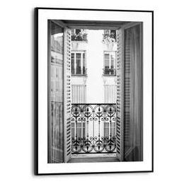 Poster Reinders "Franz&ouml;sischer Balkon", schwarz (farbe bild(er): schwarz, wei&szlig;), B:30cm H:40cm T:1,6cm, MDF, Bilder, Poster