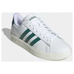 Sneaker Adidas SPORTSWEAR "GRAND COURT CLOUDFOAM COMFORT", Herren, Gr. 42, wei&szlig; (cloud wei&szlig;, collegiate gr&uuml;n, core wei&szlig;), Synthetik, Schuhe Sneaker, Design auf den Spuren des Adidas Superstar