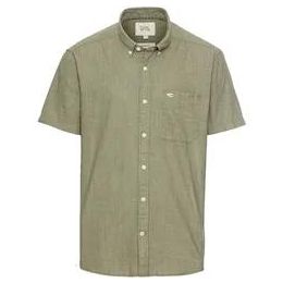 Kurzarmhemd Camel Active, Herren, Gr. M, N-Gr, gr&uuml;n (khaki), Web, Obermaterial: 100% Baumwolle, meliert, unifarben, regular fit h&uuml;ftbedeckend, Rundhals, Hemden, mit Button-Down-Kragen und Brusttasche