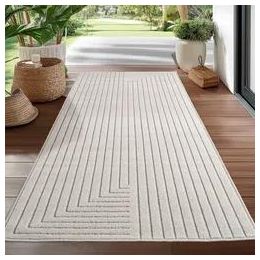 Outdoorteppich Ayyildiz TEPPICHE "NOVA 1202", beige (creme), B:80cm H:5mm L:250cm, Polypropylen, Teppiche, Outdoorteppich, L&auml;ufer, In und Outdoor, Hoch Tief Effekt, Wohnzimmer, Aussenbereich