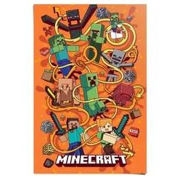 Poster Reinders "Minecraft - funtage montage", orange (farbe bild(er): orange), B:61cm H:91,5cm T:0,1cm, Bilder, Poster