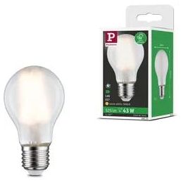 Paulmann LED-Leuchtmittel "Eco-Line Filament 230V LED Birne E27 1er-Set 525lm 2,5W 3000K Matt", Energieeffizienz: A (A-G), wei&szlig; (wei&szlig;, matt), L:10,6cm &Oslash;:6cm, Leuchtmittel