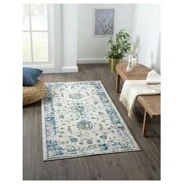 Teppich "My Heriz", braun (beige, blau, grau), B:80cm H:8mm L:150cm, Polyester, MyFlair M&Ouml;BEL & ACCESSOIRES, Teppiche, Teppich, Kurzflor, klassisches Orient Design, besonders weich durch Microfaser